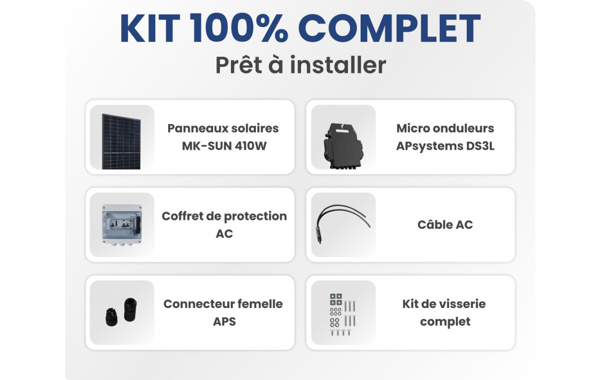 Kit Solaire Bi-Facial 820W - Micro onduleurs APS | Mon Kit Solaire