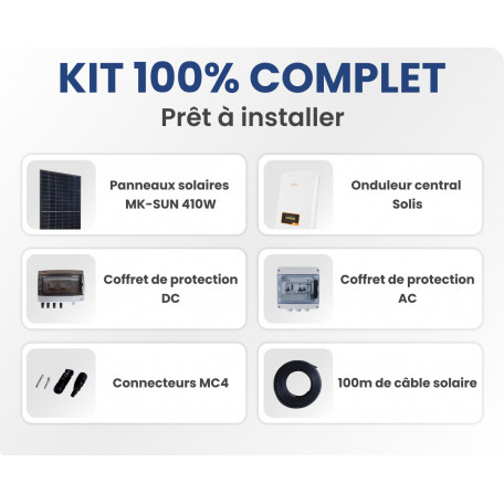 Kit Solaire Autoconsommation 4100W - Onduleur Solis | Mon Kit Solaire