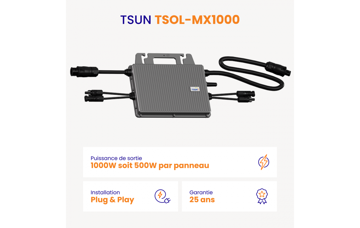 Kit panneau solaire starter 1000W Amerisolar TSUN | MON KIT SOLAIRE