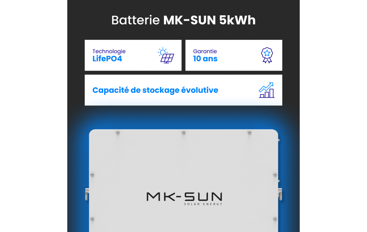 PACK Batterie Solaire 5 kWh - RAI SOLIS & MK-SUN | Mon Kit Solaire