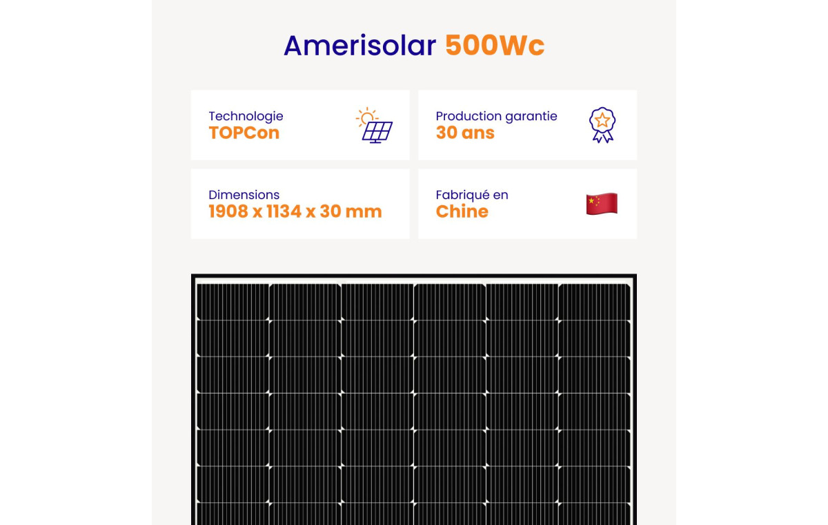 Panneau Solaire Amerisolar 500Wc | Mon Kit Solaire